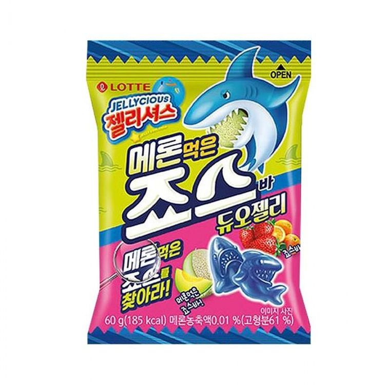 롯데 젤리셔스 메론먹은 죠스 바젤리 60g X 8개 과즙 과일 과일맛 과일향 아이 간식 홈플러스 택배배송