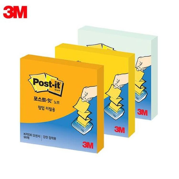 3M 슈퍼스티키 OPXGGBHA 팝업 리필 KR 330 1패드 포스트잇 2개_새싹그린 | 홈플러스 판매자택배