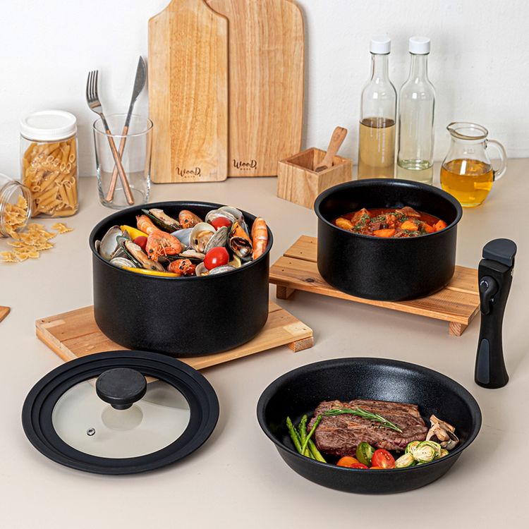 키친아트 손잡이탈부착 인덕션 팬냄비세트 코팅 라면 찌개 멀티핸들냄비 홈플러스 택배배송