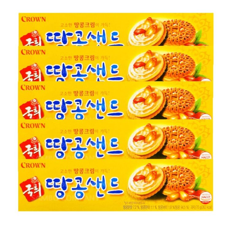크라운땅콩샌드 국희땅콩크림샌드 5개 홈플러스 택배배송