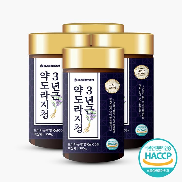 참앤들황토농원 국내산 3년근 약도라지청 250g 4병 쇼핑백증정 홈플러스 택배배송