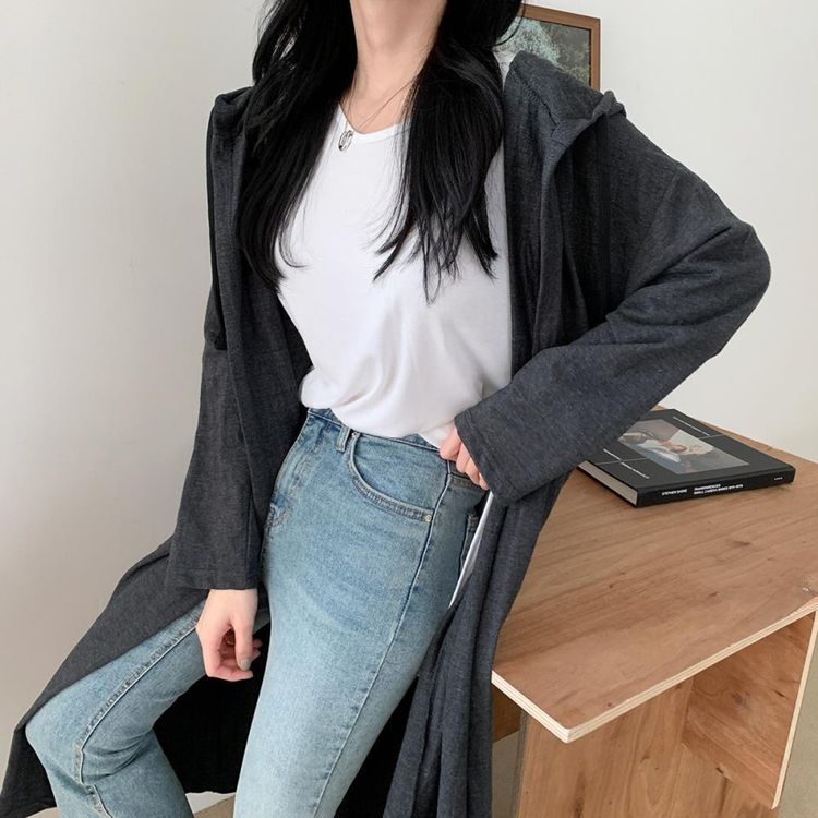 여자 캐주얼 찰랑 후드 걸치기좋은 데일리 롱 가디건 홈플러스 택배배송