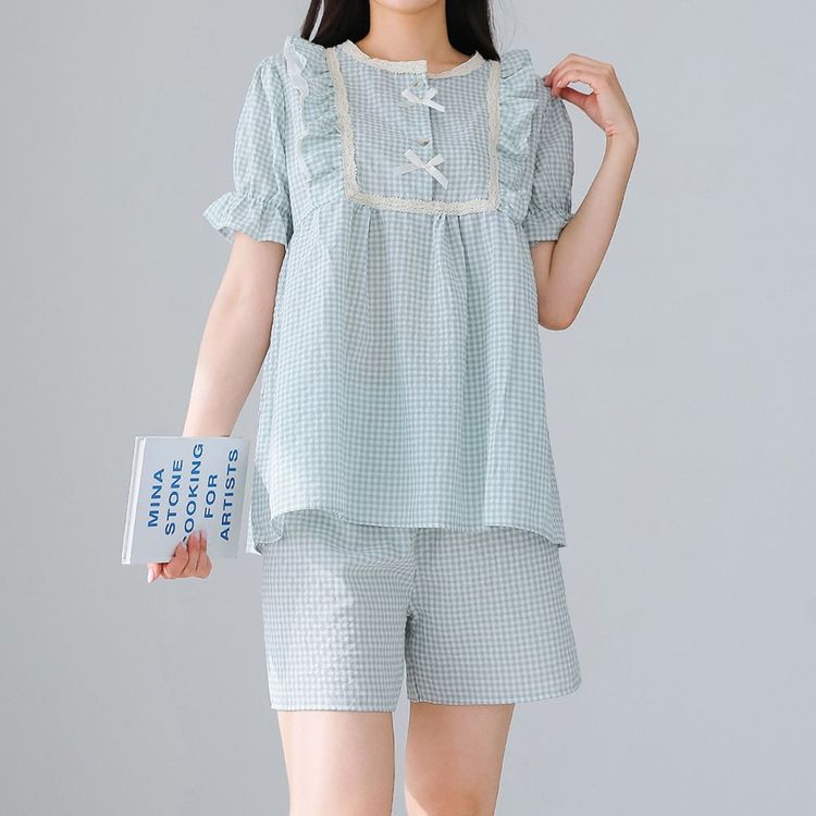 프릴 체크무늬 파자마 체크잠옷 프릴잠옷 홈플러스 판매자택배
