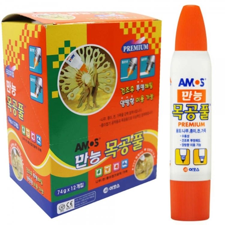 프리전트 아모스2400만능목공풀 74g 12개1통 랜덤발송 홈플러스 택배배송