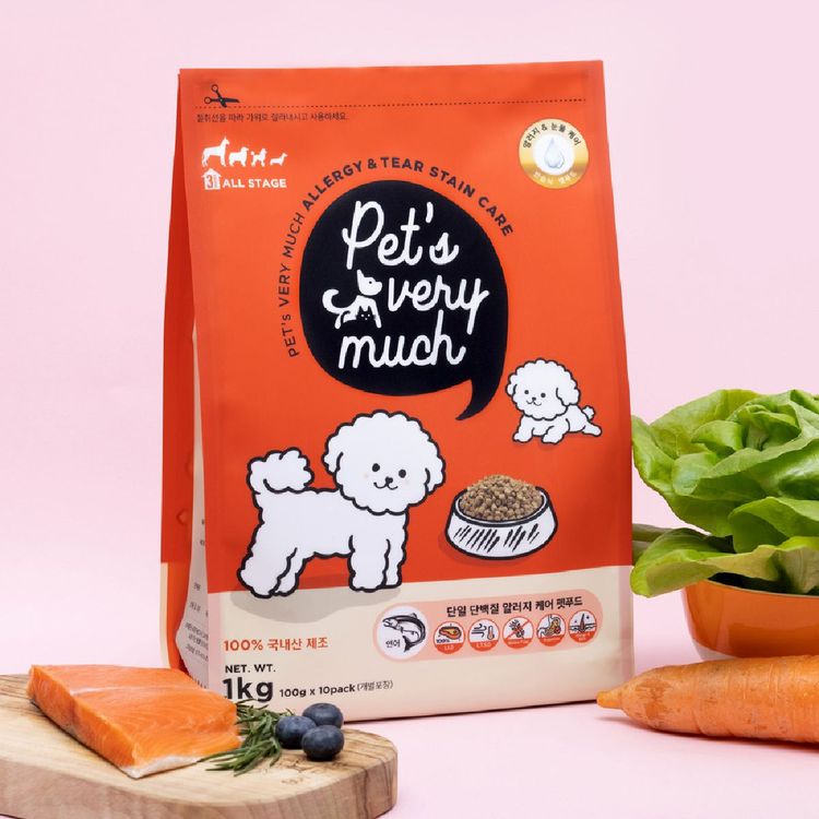 페츠베리머치 강아지 눈물 자국 알러지 사료 연어 1kg 홈플러스 택배배송
