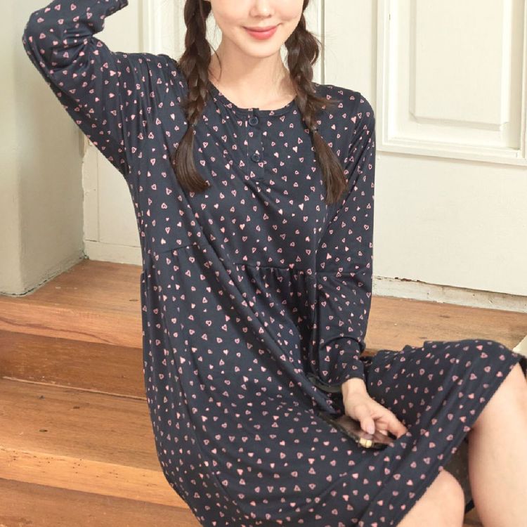 여성 원피스잠옷 홈웨어 파자마 임산부 빅사이즈 잠옷 피치기모밀크기모원피스래빗 홈플러스 택배배송