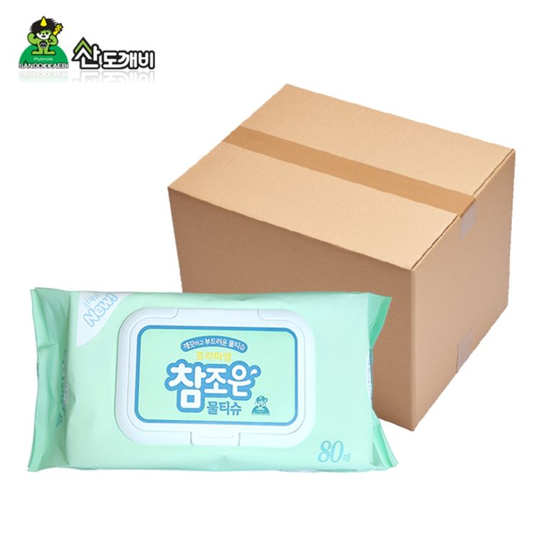로엘리빙 참좋은프리미엄 물티슈80매 캡형 1box 10개입 홈플러스 택배배송