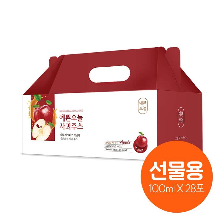 선물용 100프로 사과즙 예쁜오늘 맛있는 사과주스 사과즙 28포선물포장 홈플러스 택배배송