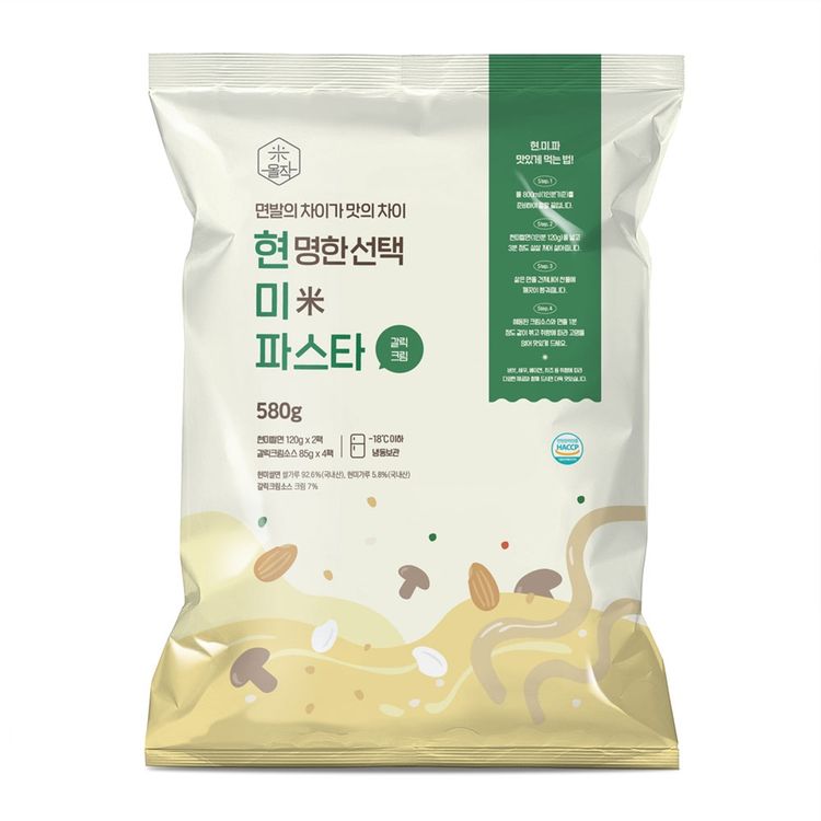 녹색나눔 레인보우팜 쌀생면 파스타 크림소스 580g 홈플러스 택배배송
