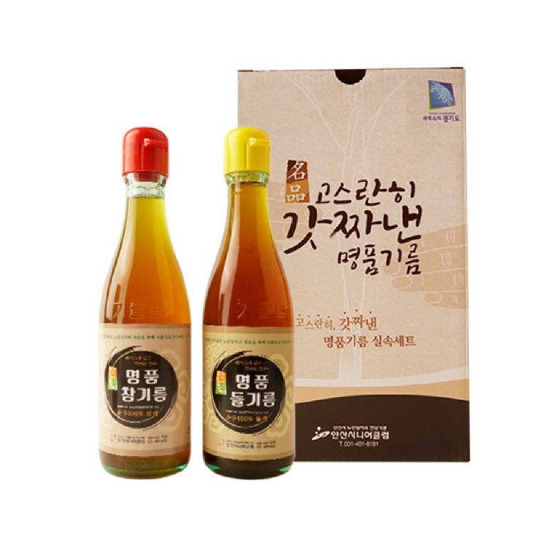 명품 기름 실속세트 참기름들기름 300ml 중국산 안산시니어클럽 홈플러스 택배배송