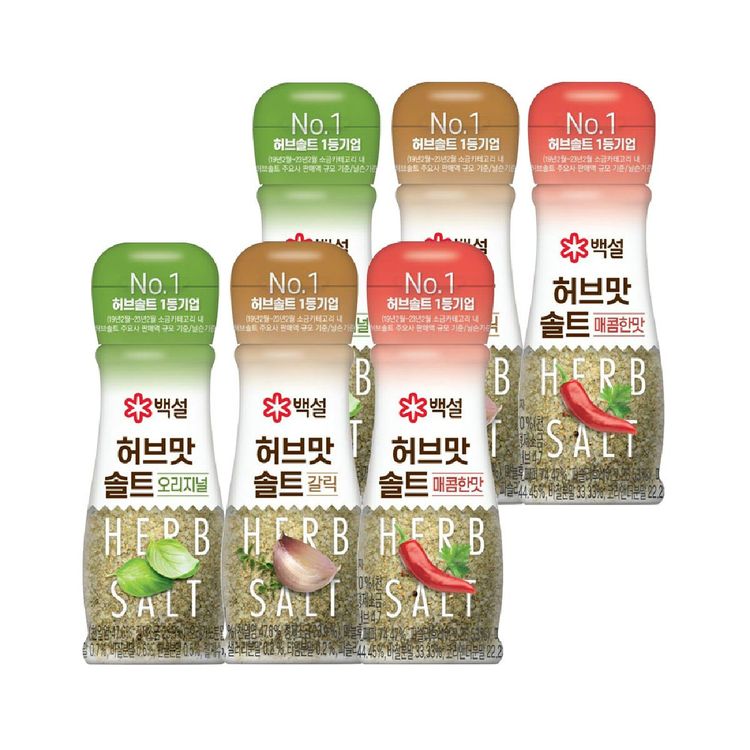 백설 천일염 허브맛솔트 50g 순한맛 X2개마늘맛 X2개매콤한맛 X2개 홈플러스 택배배송