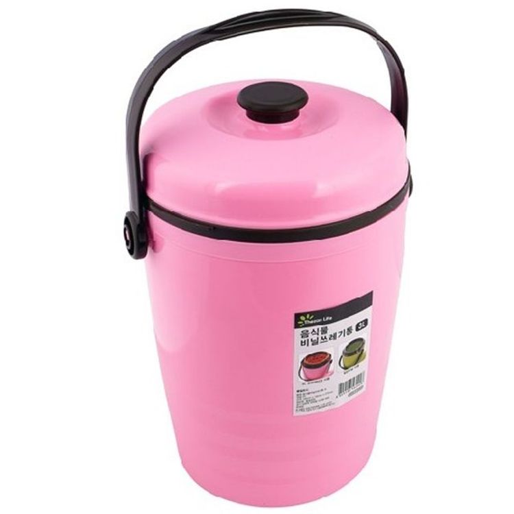 음식물 쓰레기통3l 분홍 비닐봉투 장착형 가정용 홈플러스 택배배송
