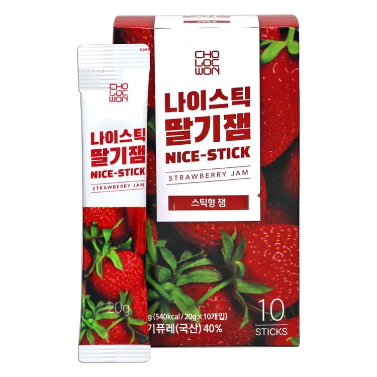 초록원 나이스틱딸기잼 10입 스틱형 일회용 딸기잼 홈플러스 택배배송