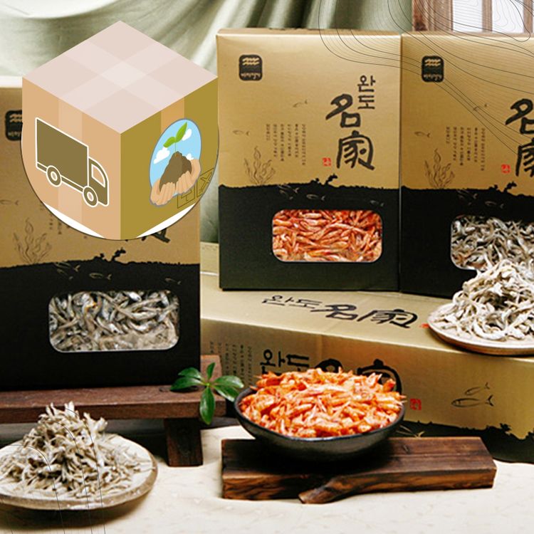 국산 건 새우 중 소 멸치 3종 세트 완도명가 총 2000g 홈플러스 택배배송