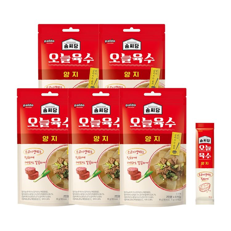 팔도 솜씨당 오늘육수 양지 15gx6개입 X 5개 홈플러스 택배배송