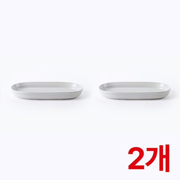 탁가온 밀키 어린이 타원접시 2p 그레이 세라믹 홈플러스 택배배송