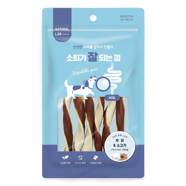 네츄럴랩 소화가 잘되는 껌 우유and소고기 100g 홈플러스