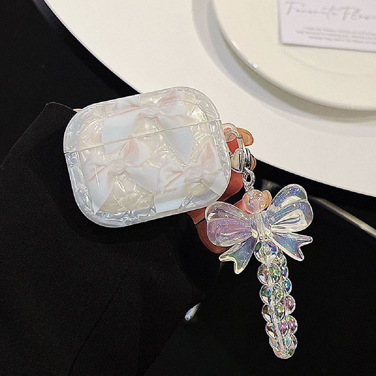 에어팟 4 3 2 1 세대 프로2 귀여운 리본 비즈 키링 글리터 자개 실리콘 케이스 무선 홈플러스 택배배송