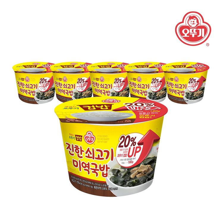 오뚜기 맛있는 오뚜기 컵밥 진한쇠고기미역국밥증량 314g X 6개 홈플러스 택배배송