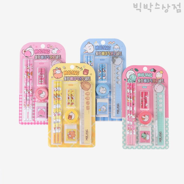 몰랑 베이직 문구세트 1p 랜덤 버전2 입학 학용품세트 초등학생 단체선물 어린이집 캐릭터 홈플러스 택배배송