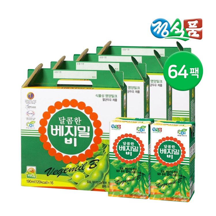 정식품 달콤한 베지밀 B비 두유 190ml 64팩 홈플러스 택배배송