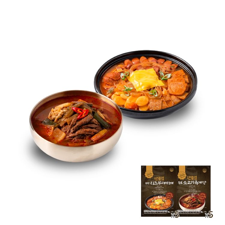 단골집 송탄 치즈부대찌개 500g X5팩 종로 소고기육개장 500g X5팩 홈플러스 택배배송