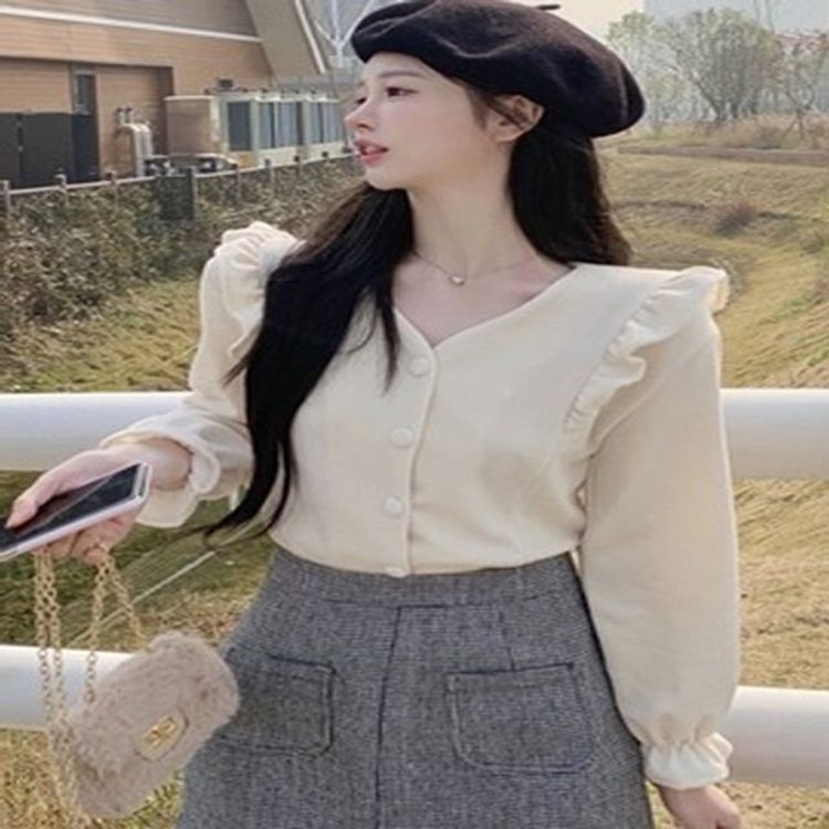 여성스러운 Nc2249f6a79 프릴 블라우스 여학생 봄 코디 데이트룩 홈플러스 택배배송