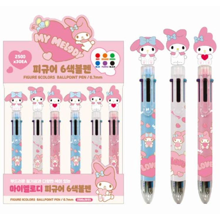 산리오 캐릭터즈 피규어6색볼펜 마이멜로디 홈플러스 택배배송