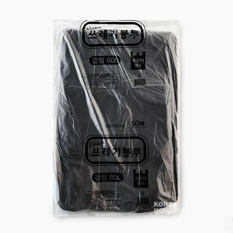 손잡이 쓰레기 봉투 흑색 80l 50매 1p 다용도 비닐백 홈플러스 택배배송
