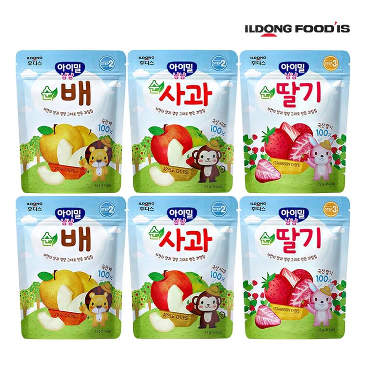 일동후디스 아기밀냠냠 과일칩3종혼합x2 6개 아기과자 홈플러스 판매자택배