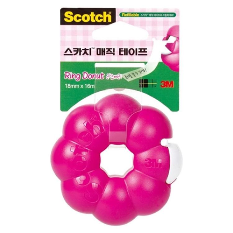 매직테이프 라즈베리 링도넛 디스펜서 문구 용품 접착 홈플러스 택배배송