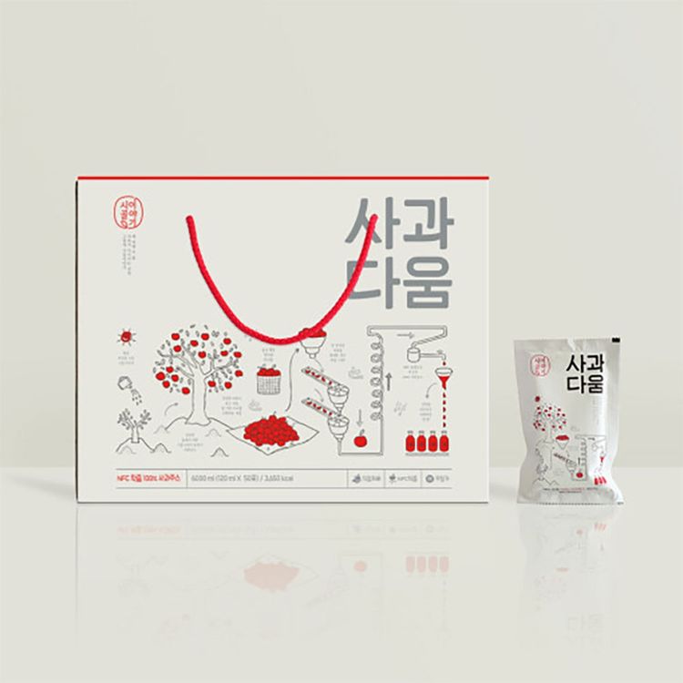 시골이야기 통째로 짜낸 100 사과주스 사과즙 저온착즙주스 사과다움 50팩 홈플러스 택배배송