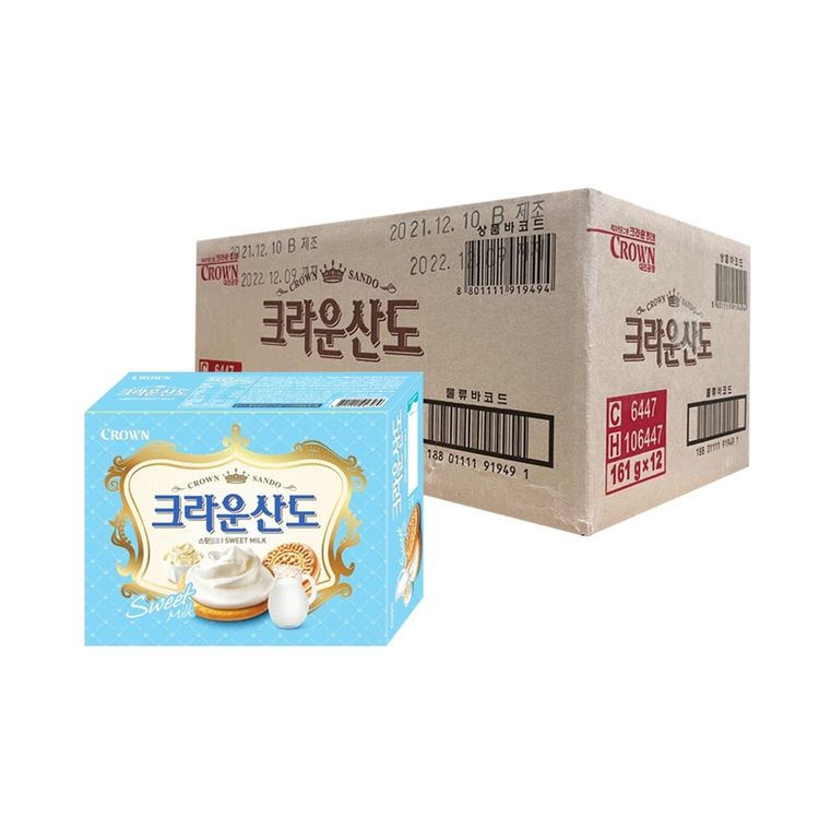 [더반] 크라운제과 크라운산도 스윗밀크161g x 12곽(1박스) | 홈플러스 택배배송