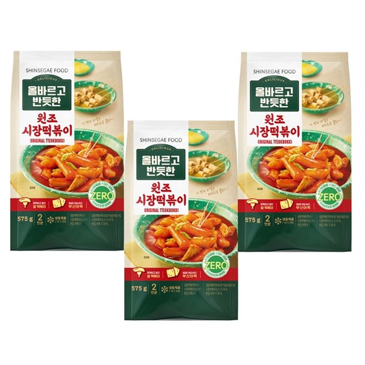 올바르고 반듯한 원조시장떡볶이 575g X 3팩 홈플러스 택배배송