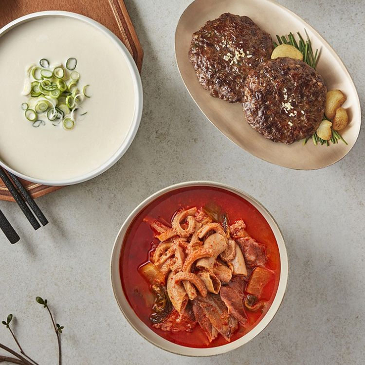 Best 한상 구성 한우 떡갈비 1팩 양곰탕 1팩한우사골곰탕 1팩 홈플러스 택배배송