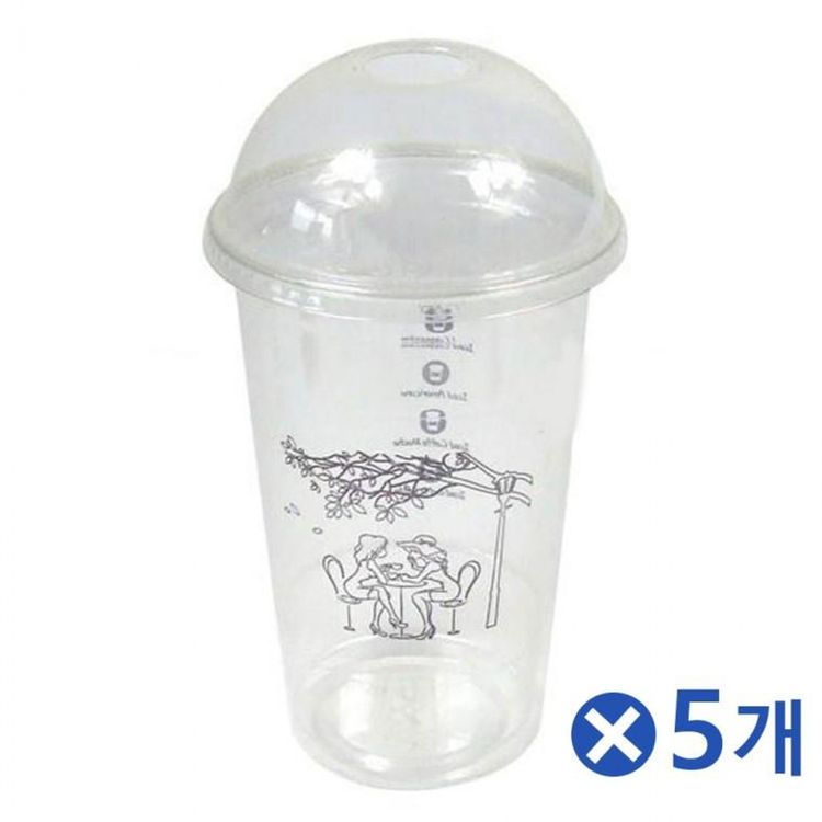 일러스트 테이크아웃 플라스틱컵 대 5px5개 여름컵 홈플러스 택배배송