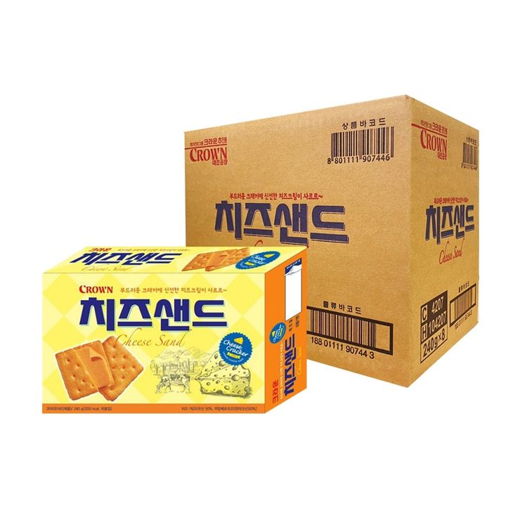 더반 크라운제과 치즈샌드240g X 8곽1박스 홈플러스 택배배송