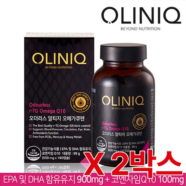 올리닉 오더리스 알티지 오메가큐텐 180캡슐 2박스 총360캡슐 4개월분 홈플러스 택배배송