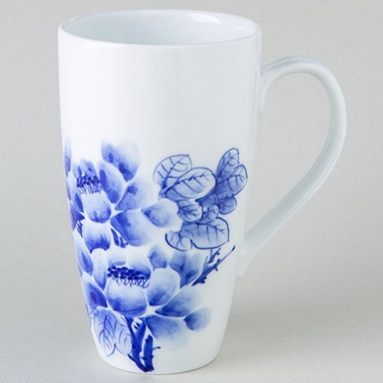 이천도자기 N2111d928a3 수작업 청화 목단 긴머그컵 600ml 홈플러스 택배배송