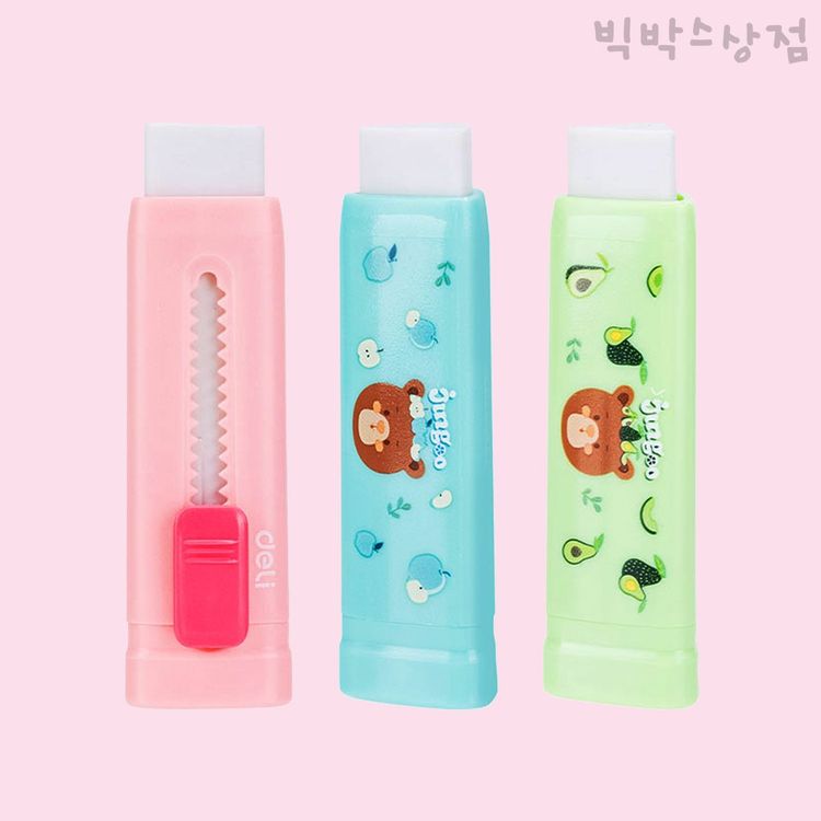 델리 곰돌이 슬라이딩 삼각 지우개 1p 랜덤 학용품 수정용품 입학 초등학생 샤프식 잘지워지 홈플러스 택배배송