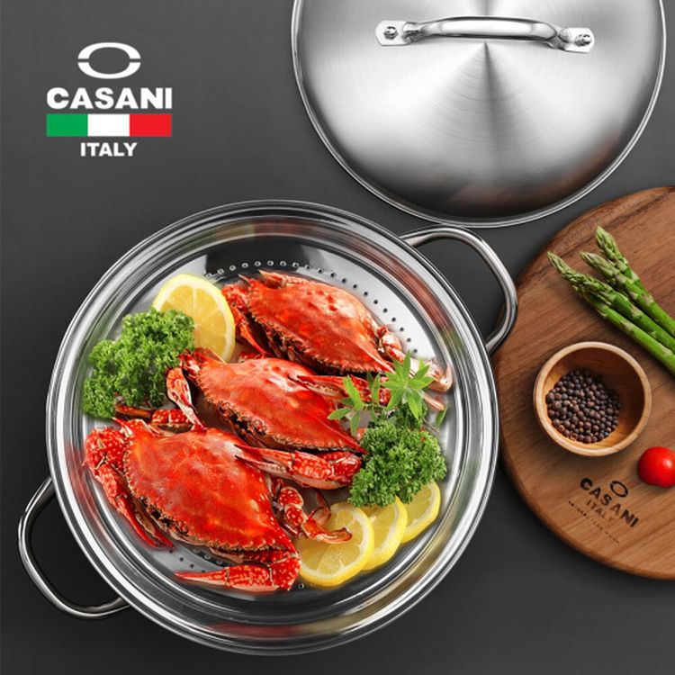 인덕션겸용 스텐 돔 찜냄비 28cm 찜판 야채 떡 게 만두 고구마찜기 홈플러스 택배배송
