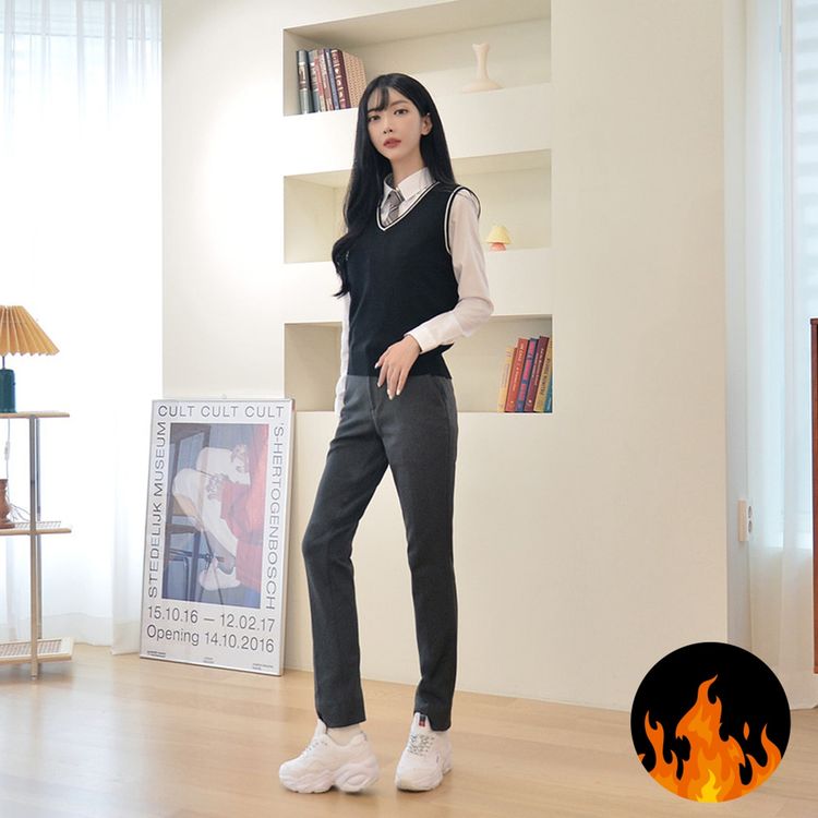 빅사이즈스판 극대화 매트 그레이 기모 교복바지 홈플러스 택배배송