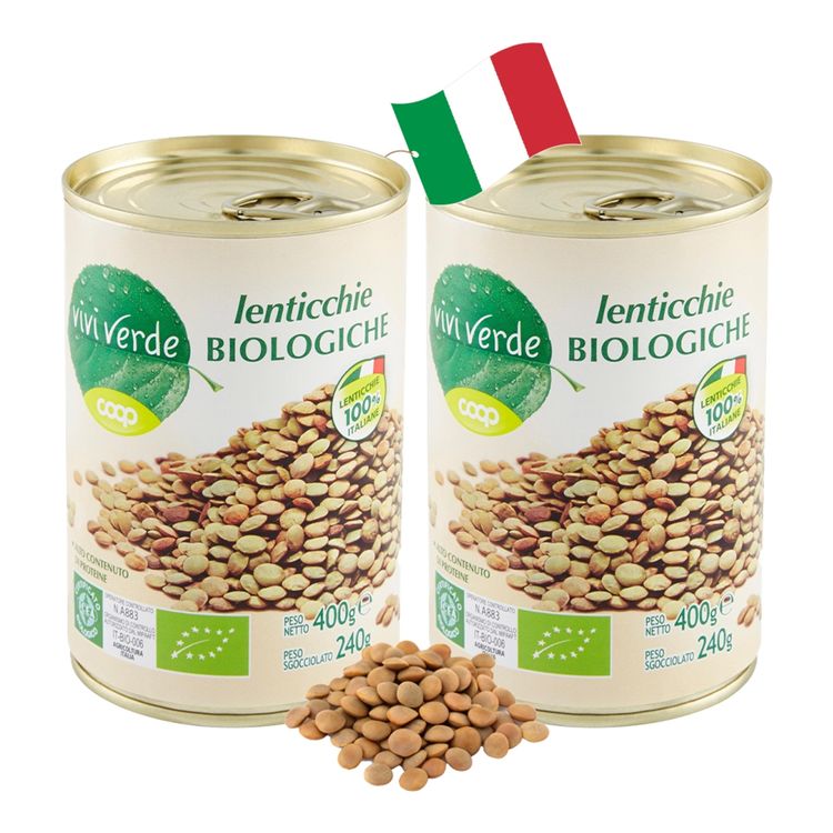 Coop 비비베르데 이탈리아 유기농 렌틸콩렌즈콩 400g 2캔 무첨가물 Non Gmo 홈플러스 택배배송