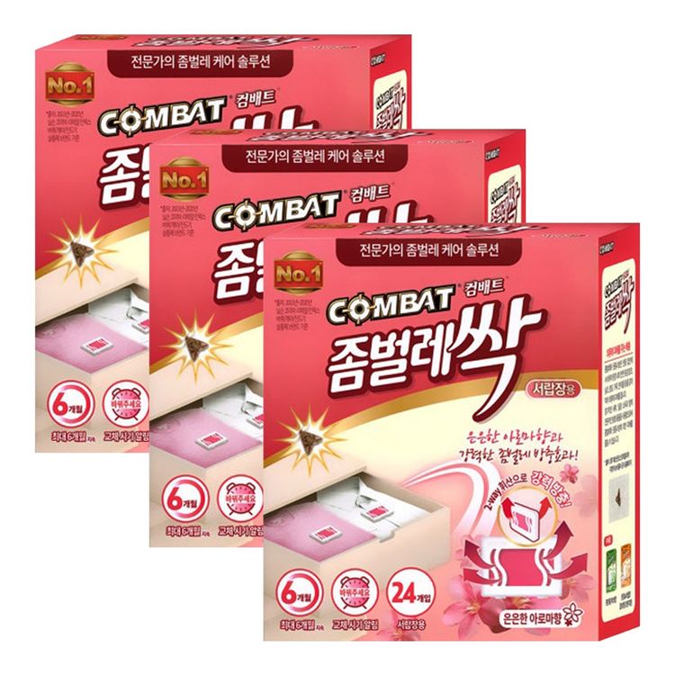 컴배트 좀벌레싹 서랍장용 아로마향 24개입 X 3개 홈플러스 택배배송