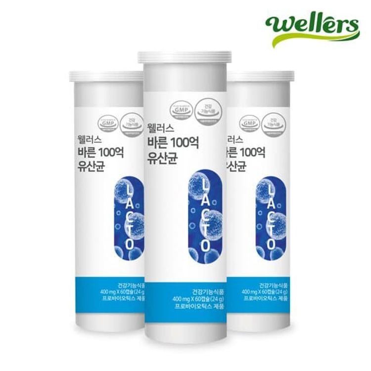 웰러스 바른 100억 유산균 3박스박스당 400mg X 60캡슐 100억보장 식물성캡슐 홈플러스 택배배송