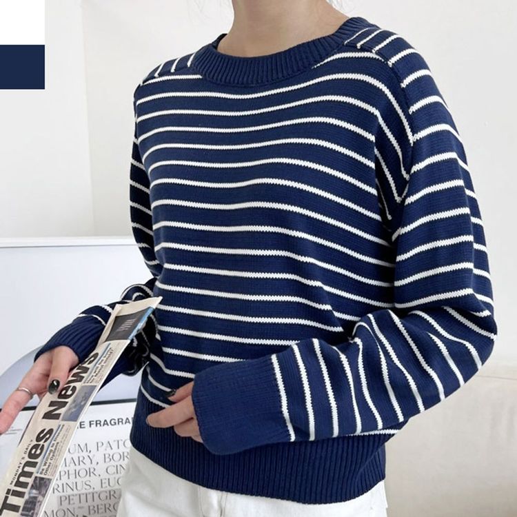 여성 스트라이프 니트 1p 줄무늬 티셔츠 데일리룩 홈플러스 택배배송