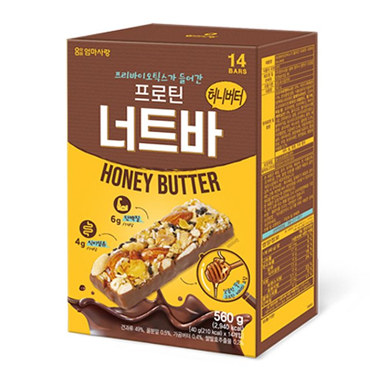 프로틴 너트바 허니버터 560g (40g 14개입) | 홈플러스 택배배송