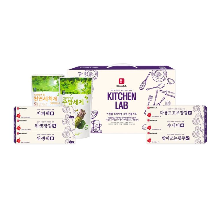 키친랩 프리미엄 8종 위생장갑 위생백 지퍼백 주방세제 베이킹소다 주방용품 홈플러스 택배배송