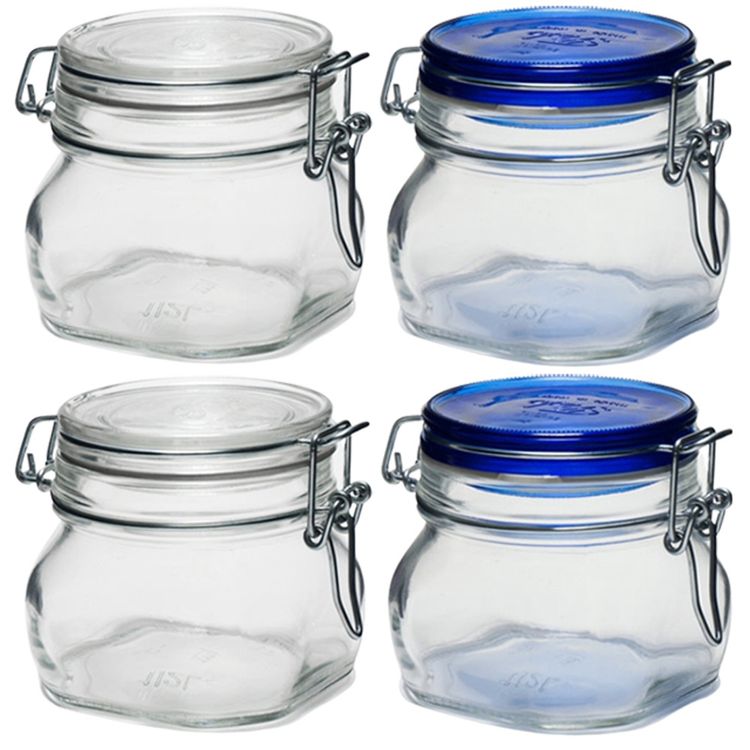 보르미올리 유리 밀폐용기 500ml 투명2p블루2p 수제청 견과류보관 양념통 유리병 홈플러스 판매자택배