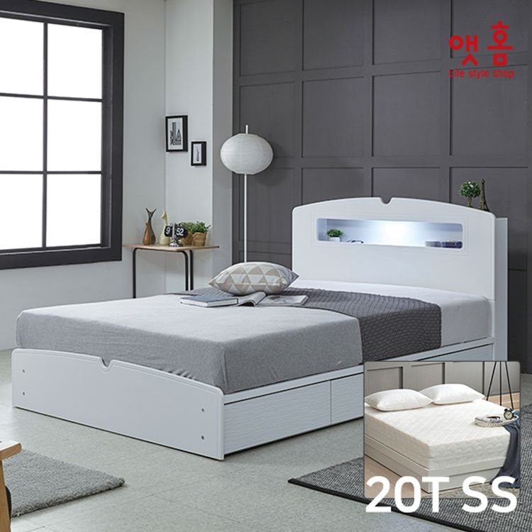 앳홈 통서랍 Led 23t 독립스프링 침대 Ss 세트 홈플러스 택배배송